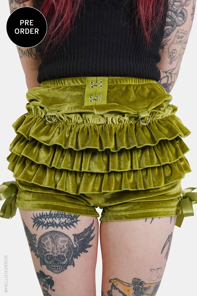 (Pre-Order) Flora Velvet Rosemary Bloomers – Forest Ink